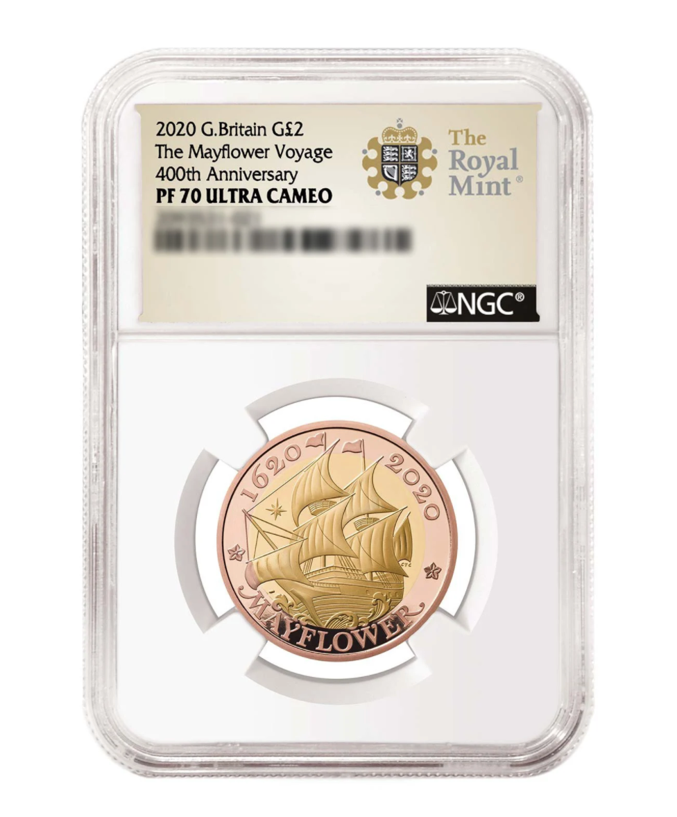 2020 Mayflower UK £2 Gold Proof Graded Presentation Coin - BSC ...
